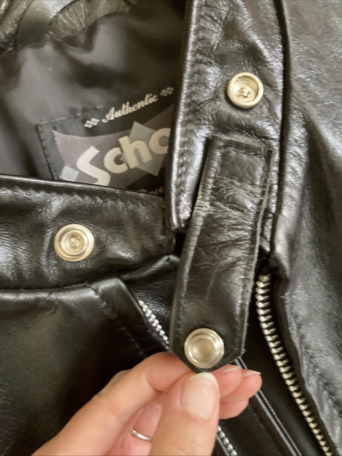 Schott Style 654 Racer Leather Jacket Men Size S - Gem