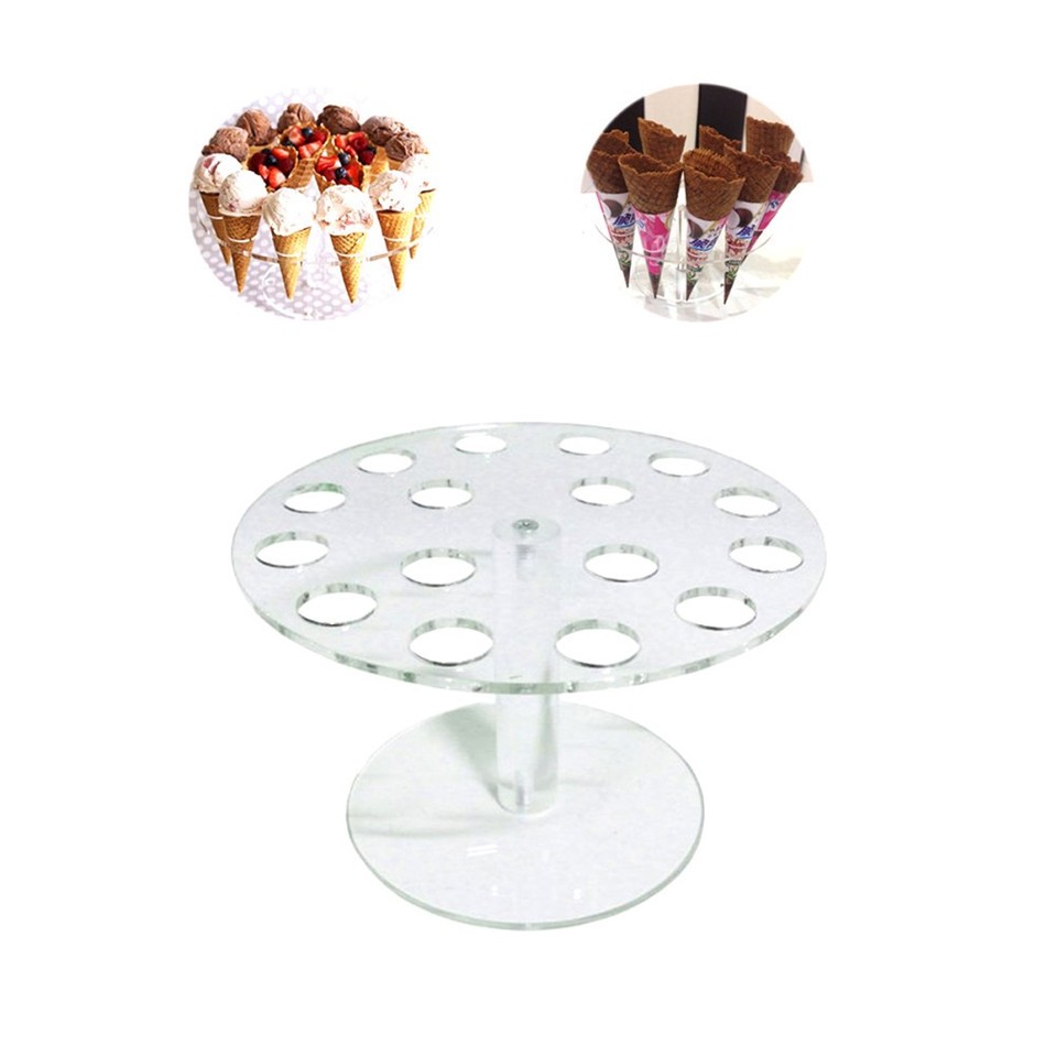 16 -Capacity Ice Cream Stand Cone Holder Clear Stands for Dessert Table ...