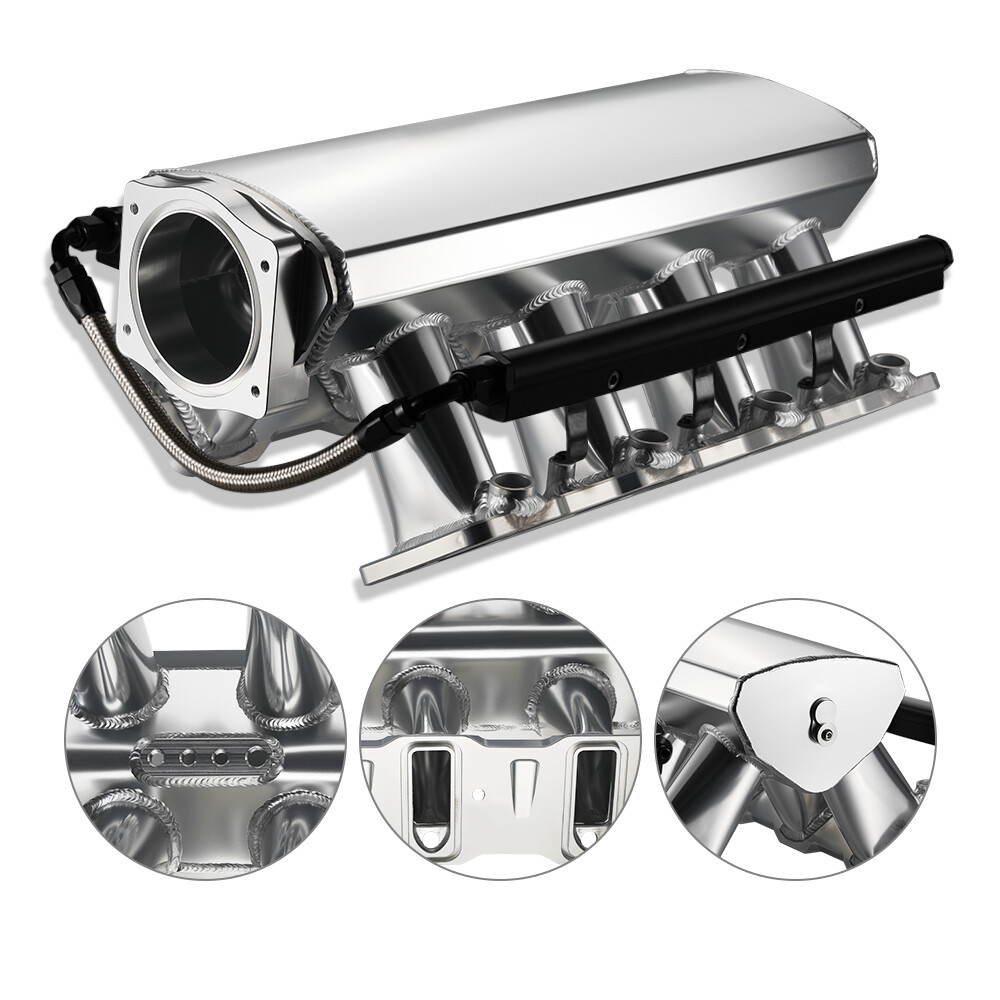 For LS1 LS2 LS6 4.8L 5.3L 6.0L Cathedral Intake Manifold 92mm Silver ...