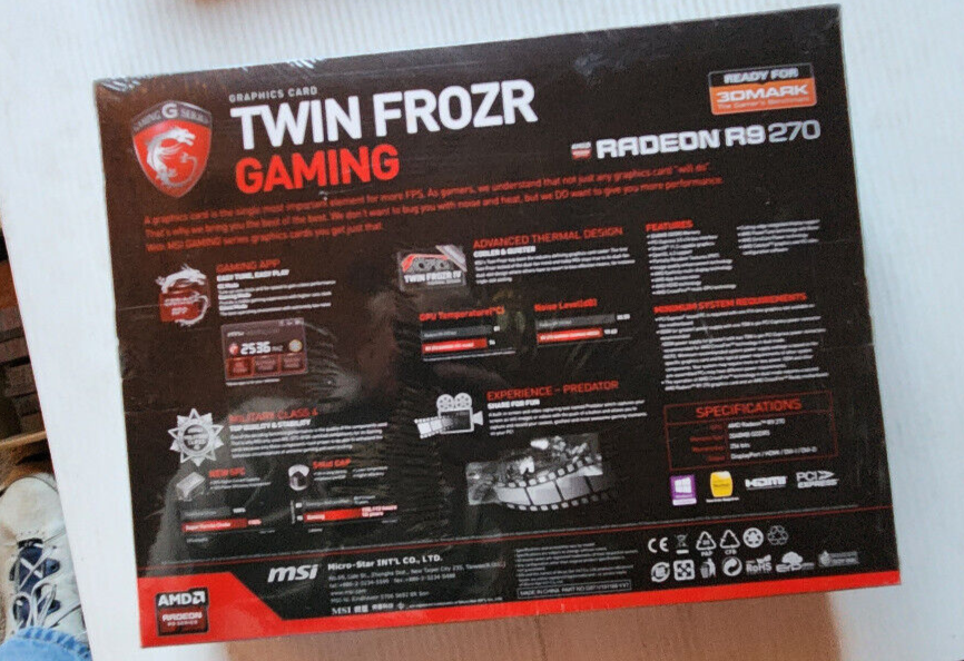 MSI AMD Radeon R9 270 Gaming Twin Frozr Graphics Card OC Edition Sealed ...