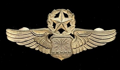 LATE WWII KOREA US ARMY AIR CORPS MASTER NAVIGATOR WINGS STERLING FULL ...