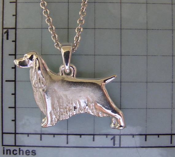 Small Sterling Silver English Springer Spaniel Standing Study Lapel Pin ...