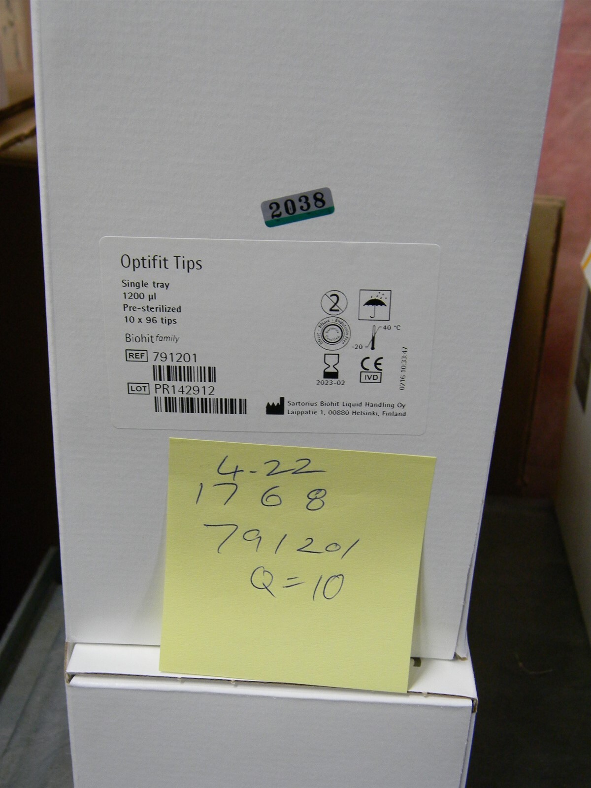 Sartorius Biohit 1200ul Polypropylene OptiFit Pipet Tips 96/rack 791201 ...