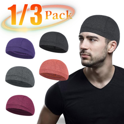 1/3 Pack Cooling Skull Cap Helmet Liner Cap Breathable Beanie Running ...