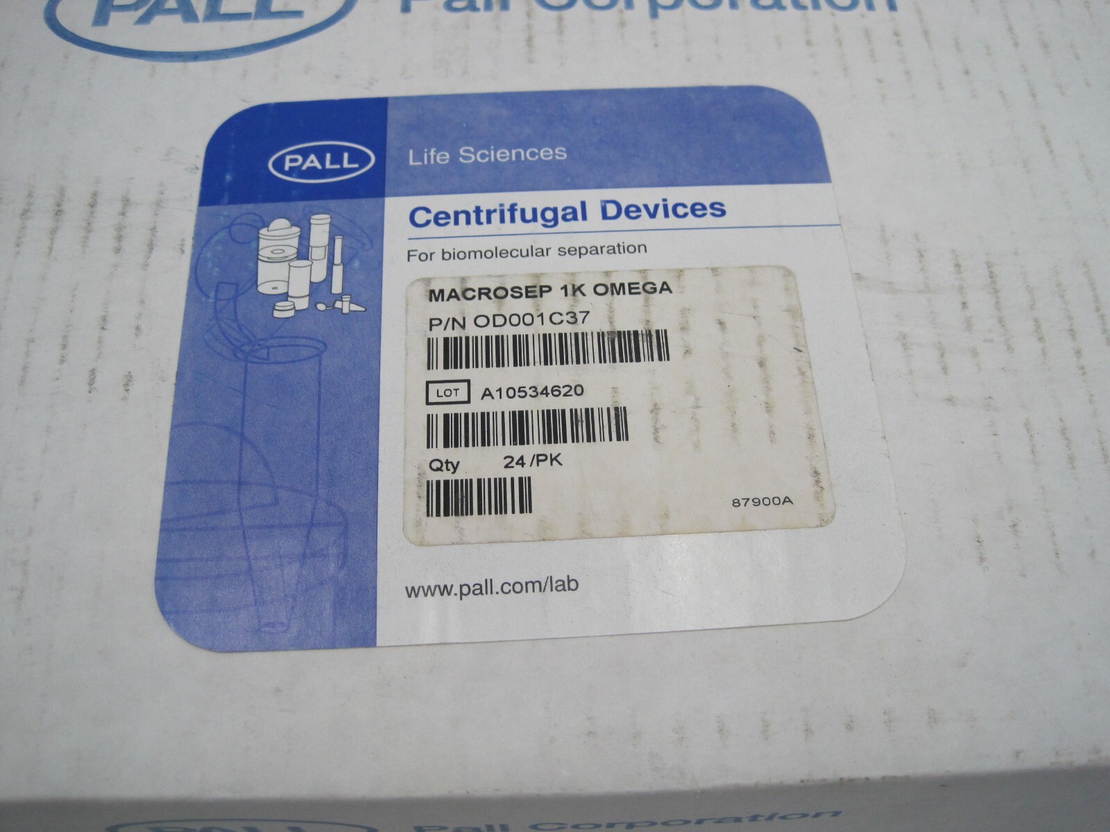 Pall Corporation Macrosep 1K Omega Centrifugal Devices PN# OD001C37 ...