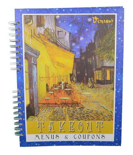 Van Gogh Take Out Restaurant Menu Organizer Binder Coupon Storage ...