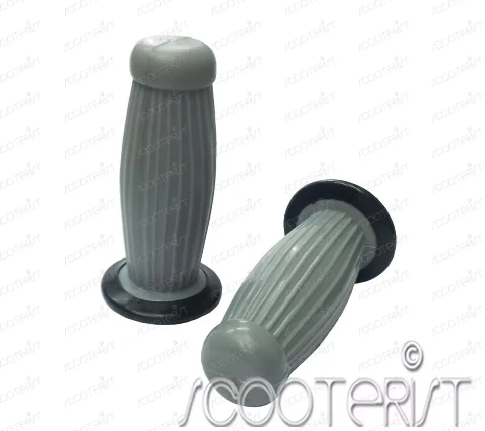Handle Grip Balloon Bubble Fit For Vespa Lambretta Grey w/ Black Ring ...