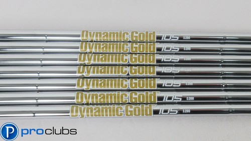 NEW 7pc TRUE TEMPER DYNAMIC GOLD 105 S200 STIFF FLEX IRON SHAFTS .370 ...
