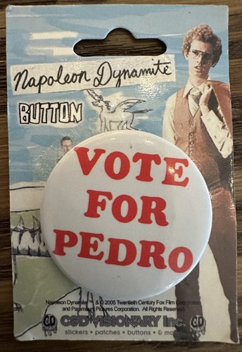 Vintage Napoleon Dynamite Button “VOTE FOR PEDRO” | eBay