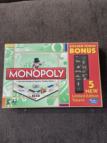 Monopoly Board Game: GOLD TOKEN BONUS LIMITED EDITION - Factory Sealed ...