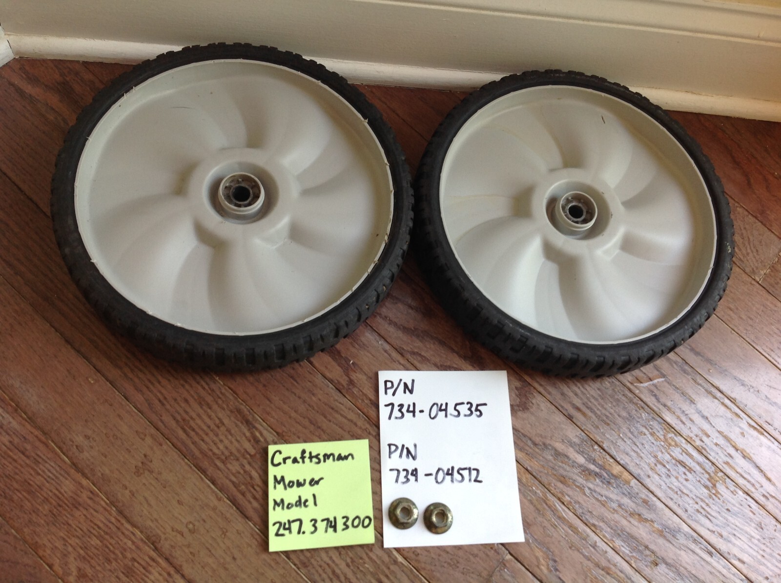 Craftsman Push Mower Wheels, Pair, 11 inch, Part No's 734-04535 and/or ...