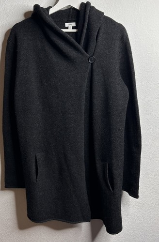 Vince Womens Medium Gray Yak Wool Blend One Button Cardigan Sweater ...