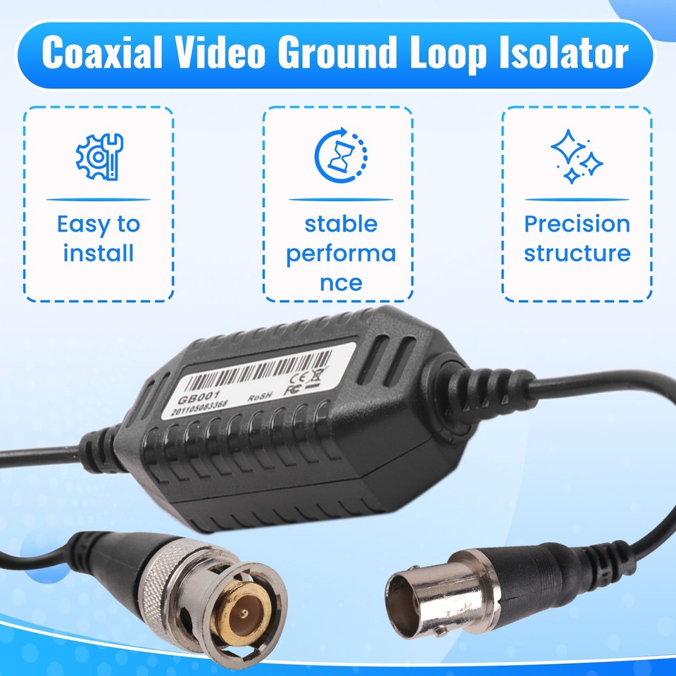 Coaxial Video Ground Loop Isolator Balun BNC Male to Female for CCTV ...