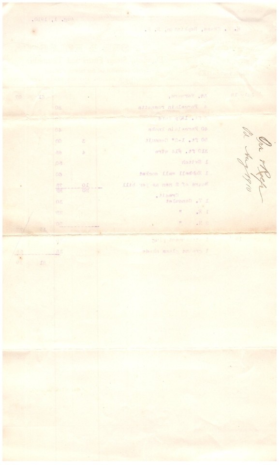 Knob Tube Electrical Construction Receipt Concord NH 1910 ORR & ROLFE ...