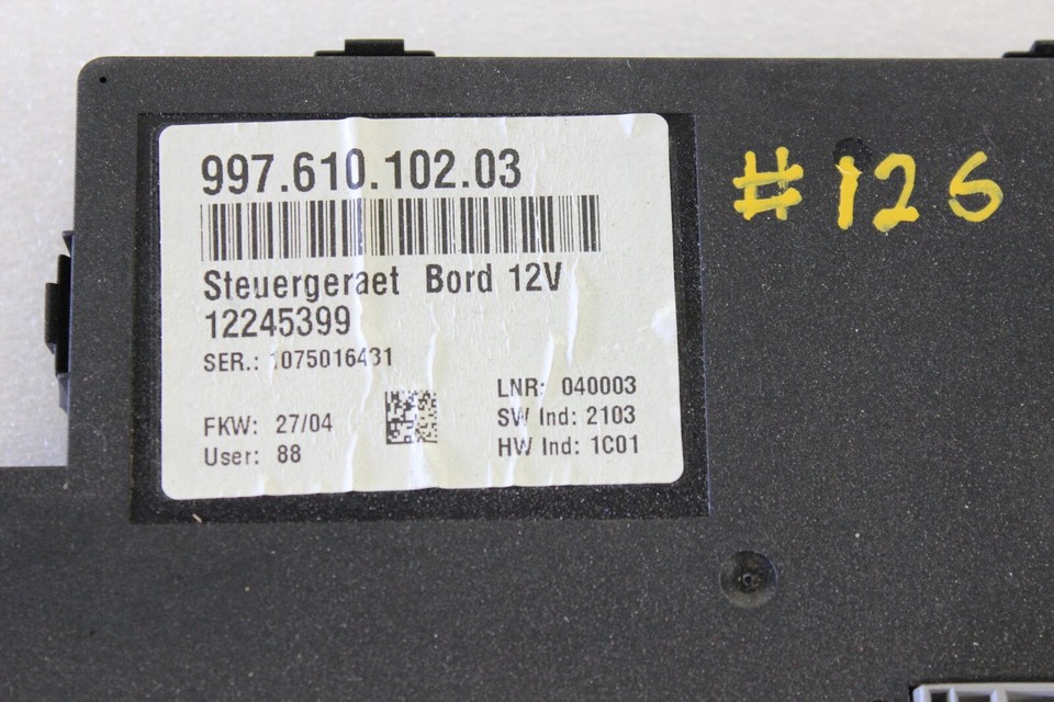 Porsche 997 Carrera 911 987 Boxster Electrical BCM Body Control Unit ...