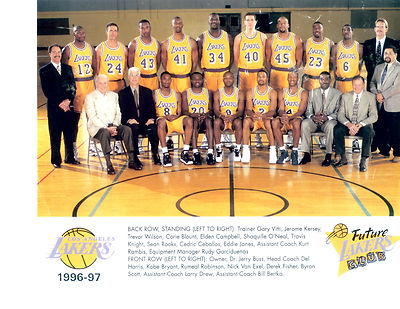 1996 1997 LOS ANGELES LAKERS TEAM PHOTO BASKETBALL O'NEAL BRYANT HOF | eBay