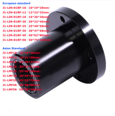 LMF10/12/16/20/25/30~50 Circular flange composite sleeve linear bearing ...