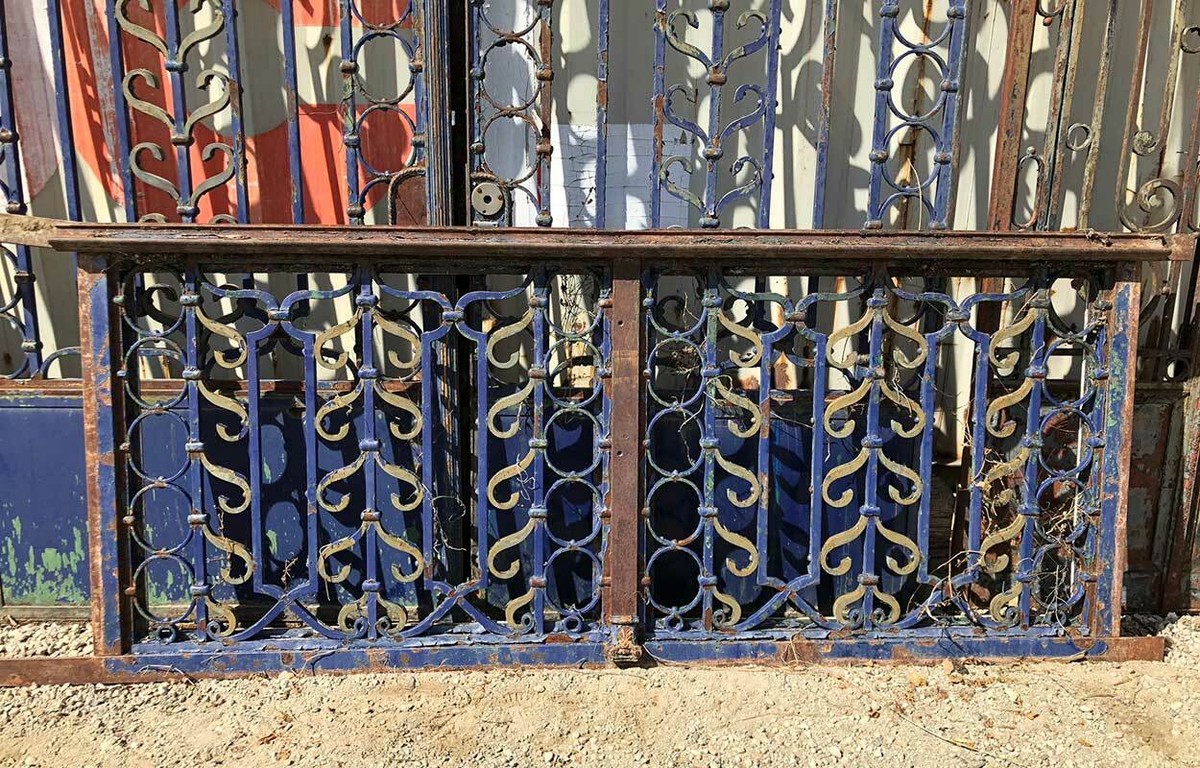 Antique Pair Spanish Wrought Iron Gates Old Spanish Iron Front Gate At
