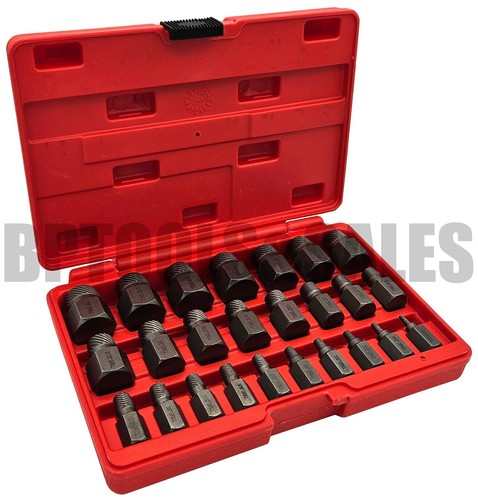 25pc Multi-Spline Screw Extractor Set Hex Head Bit Socket Wrench Bolt ...