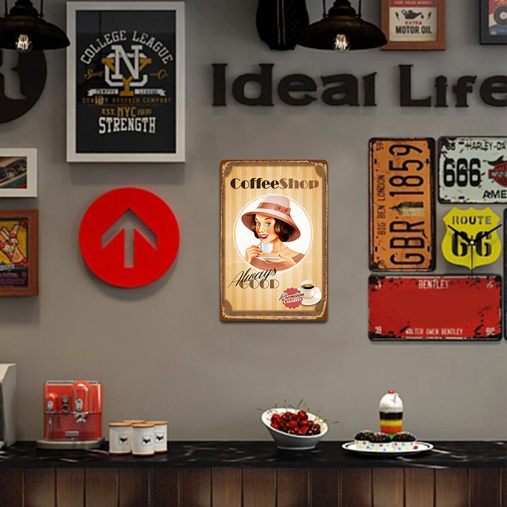 Rectangle Coffee Metal Signs Retro Waterproof Door Hanging Board (9339 ...
