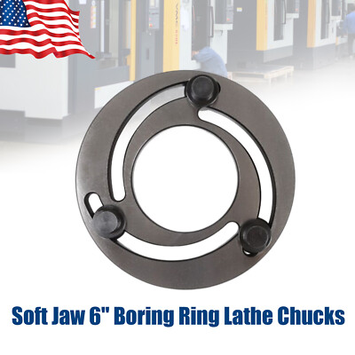 6" Jaw Boring Ring Hydraulic Lathe Adjustable Chuck Steel Soft Jaw ...