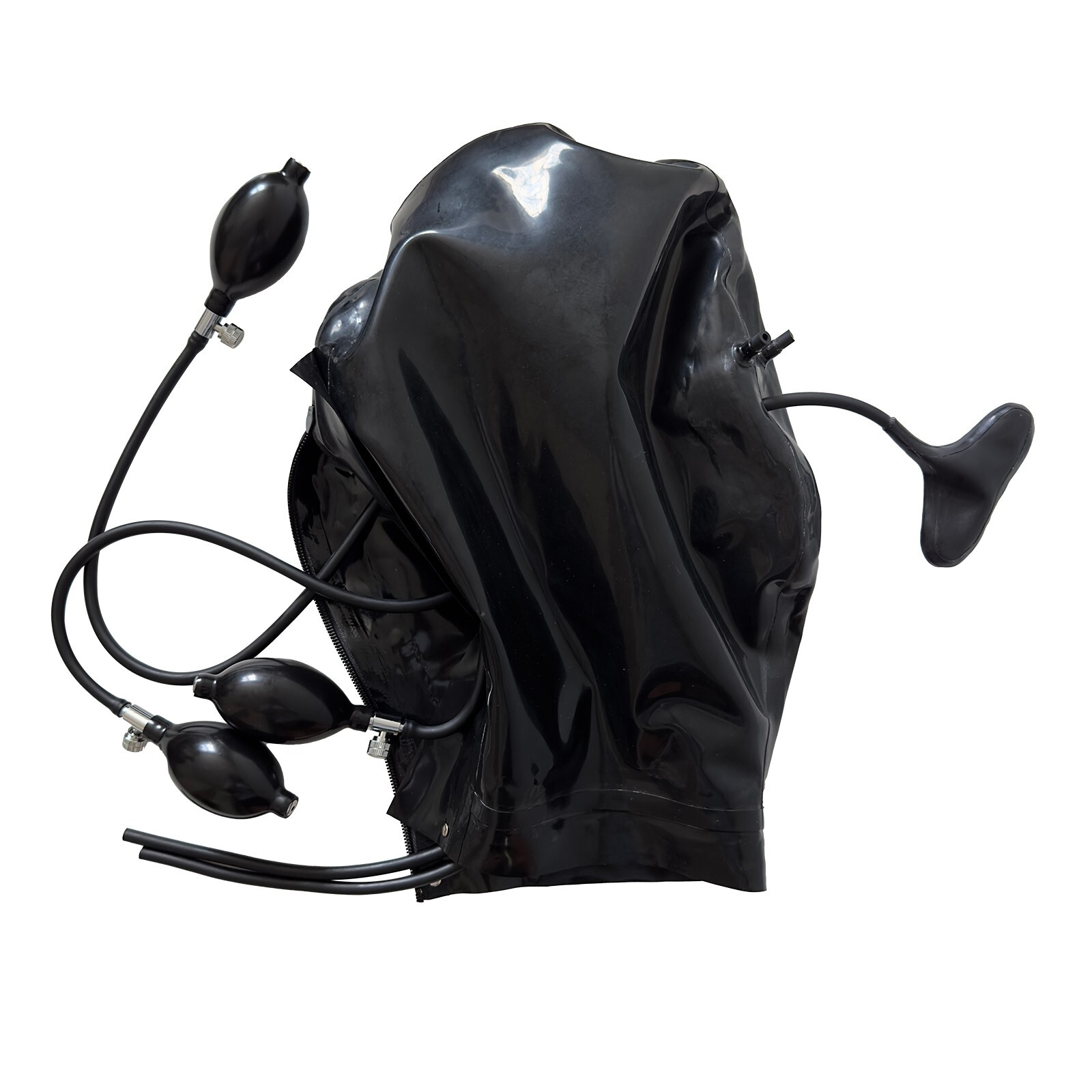 Gummi Latex Hood Full Cover Mask Manual Inflation Experience ...