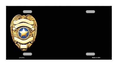 BLACK TAG / POLICE COP BADGE METAL AUTO TAG LICENSE PLATE 6X12 (NEW) | eBay