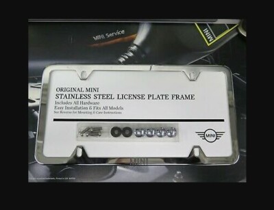 GENUINE MINI LASER SLIMLINE LICENSE PLATE FRAME POLISHED SET OF 2 ...