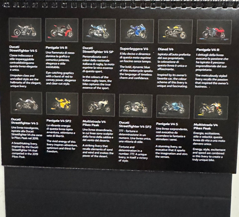 DUCATI Unica CALENDAR 2025 Table Calendar Desk Calendar - Limited NEW ...