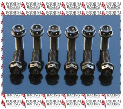 RACE DRILLED DUCATI BLACK TITANIUM FRONT DISC BOLTS (12 PCS) MONSTER S4 ...
