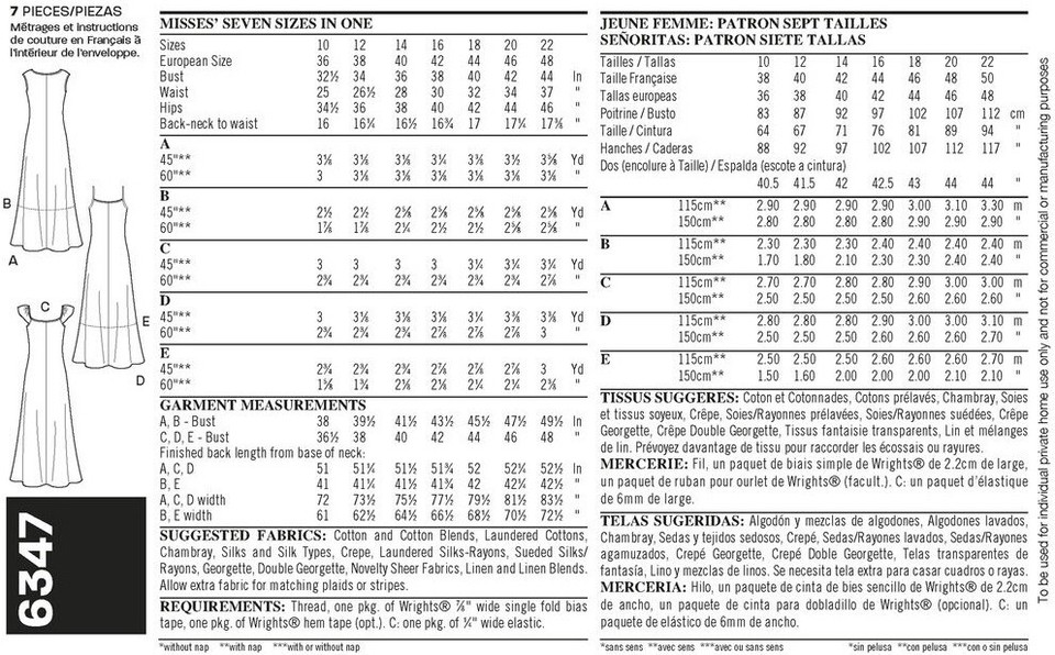 NEW LOOK Sewing Pattern 6347 Misses Ladies Women Plus Dress 10-22 10% ...