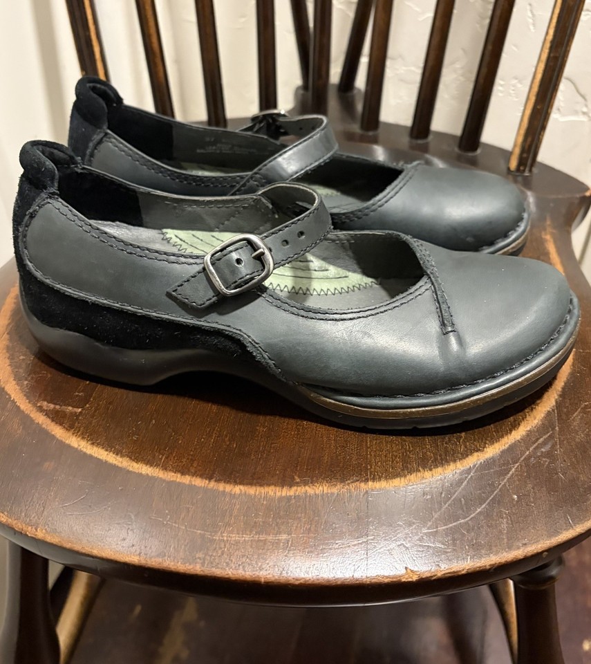 Dansko Womens Leather Fawna Mary Jane Navy Blue Milled Nappa Sz 37/ 6.5 ...