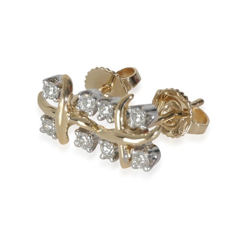 Tiffany & Co. Schlumberger Lynn Earrings in 18k Yellow Gold/Platinum 0.28 CTW | eBay