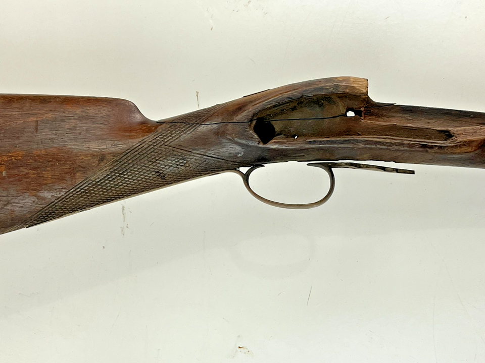 Antique Musket Stock Percussion Rifle Trigger Guard Butt Plate ...