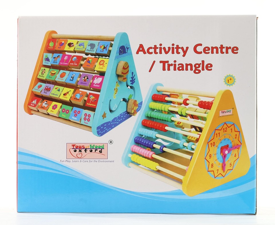 TOWO Wooden Activity Centre Triangle Toys - flip Flop Alphabet Blocks ...