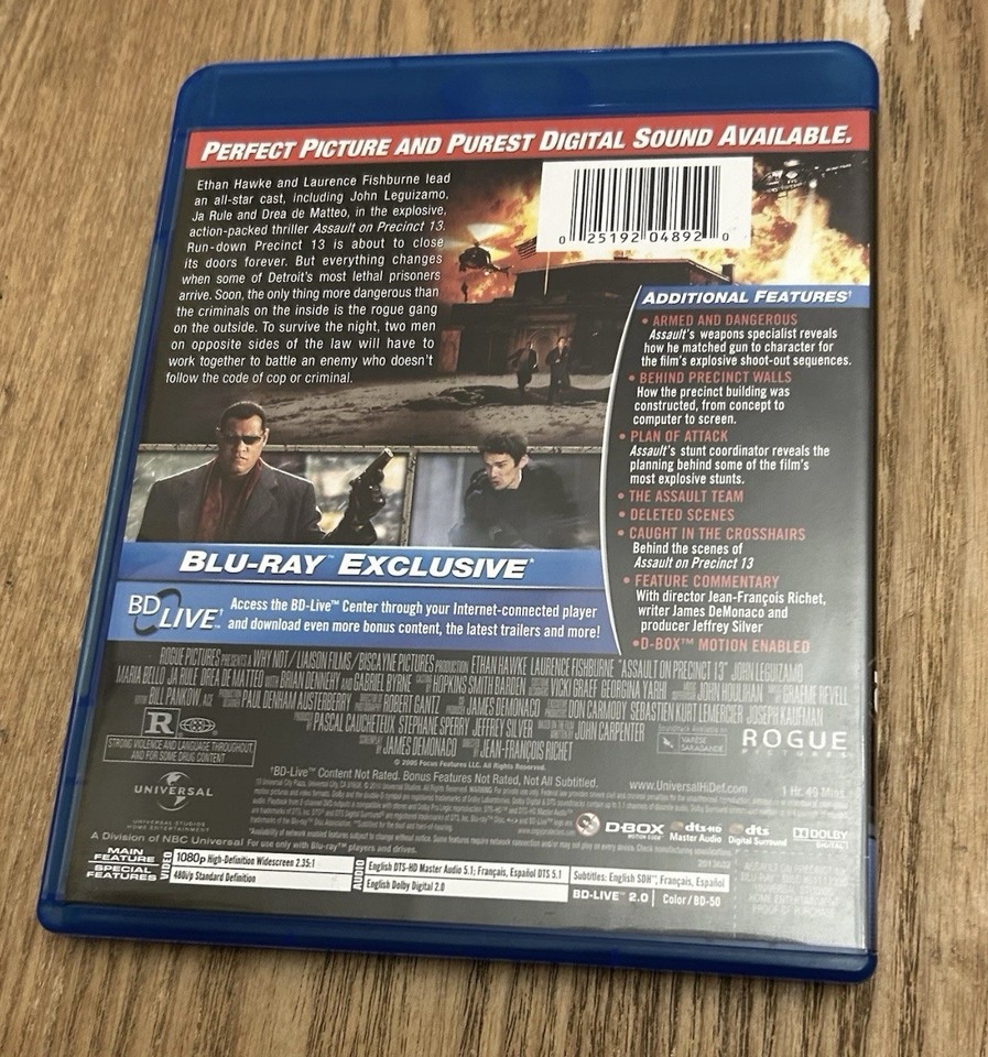 Assault on Precinct 13 (Blu-ray, 2005) remake, Ethan Hawke, Laurence ...