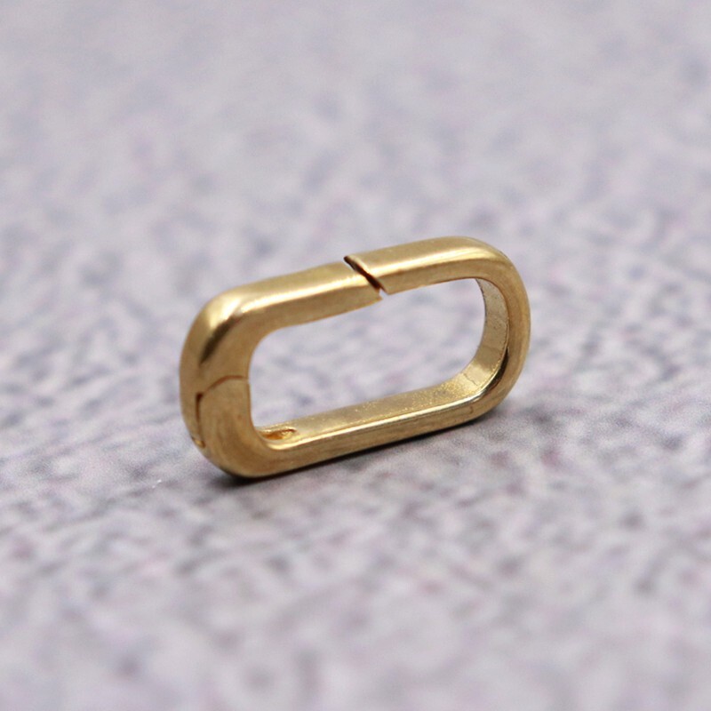 Solid Gold Oval Snap Push Connector Lock Metal Lobster Clasps Jewelry ...
