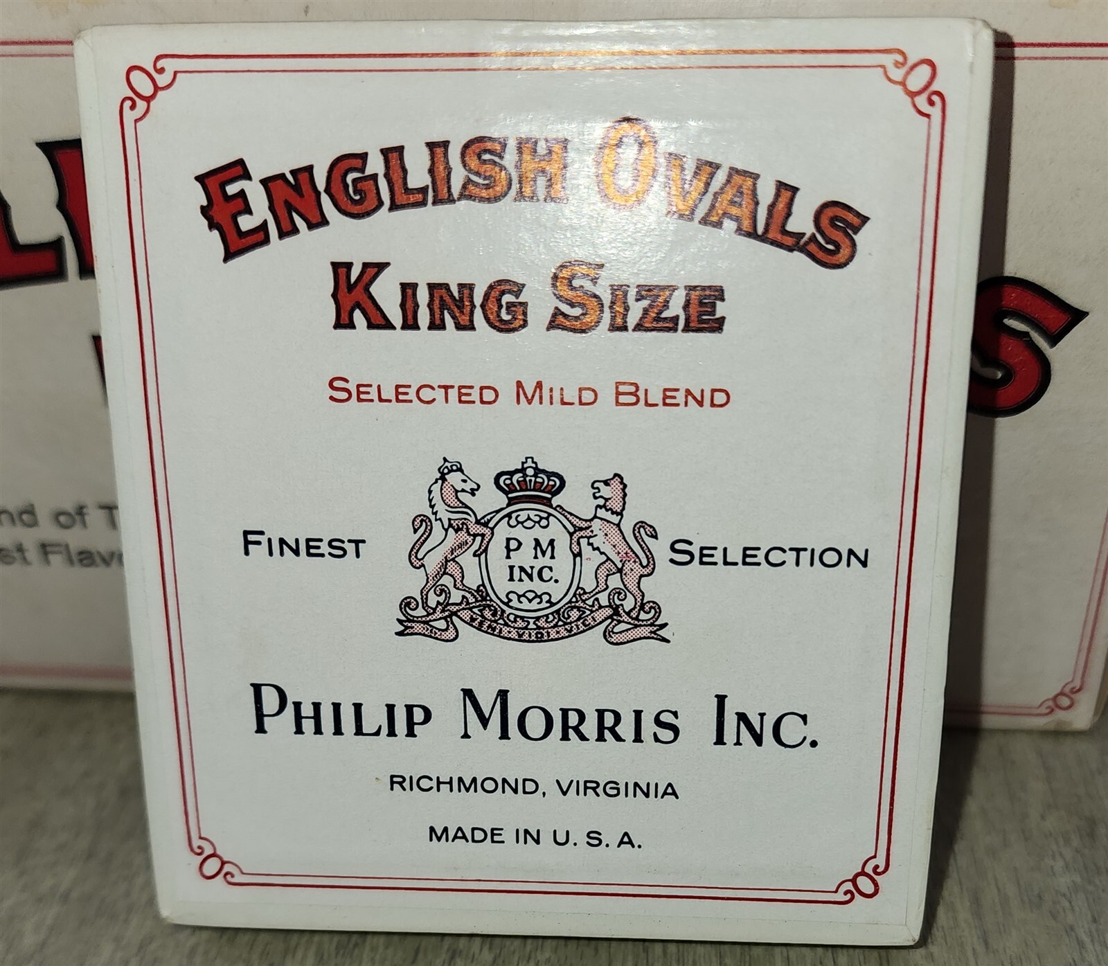 VINTAGE 10 COUNT EMPTY CARTON ENGLISH OVALS KING SIZE CIGARETTES ...