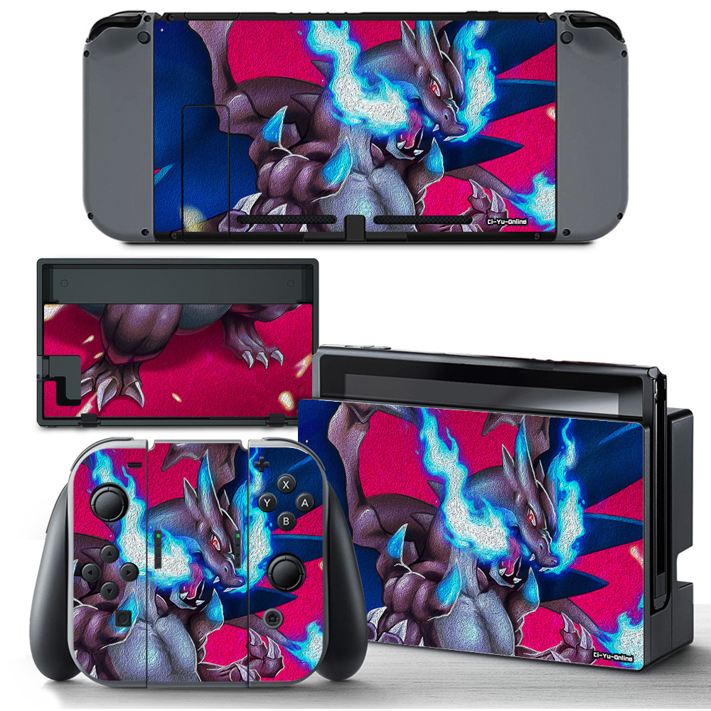 Ci-Yu-Online [NS] Pokemon Mega Charizard X VINYL SKIN STICKER Nintendo ...