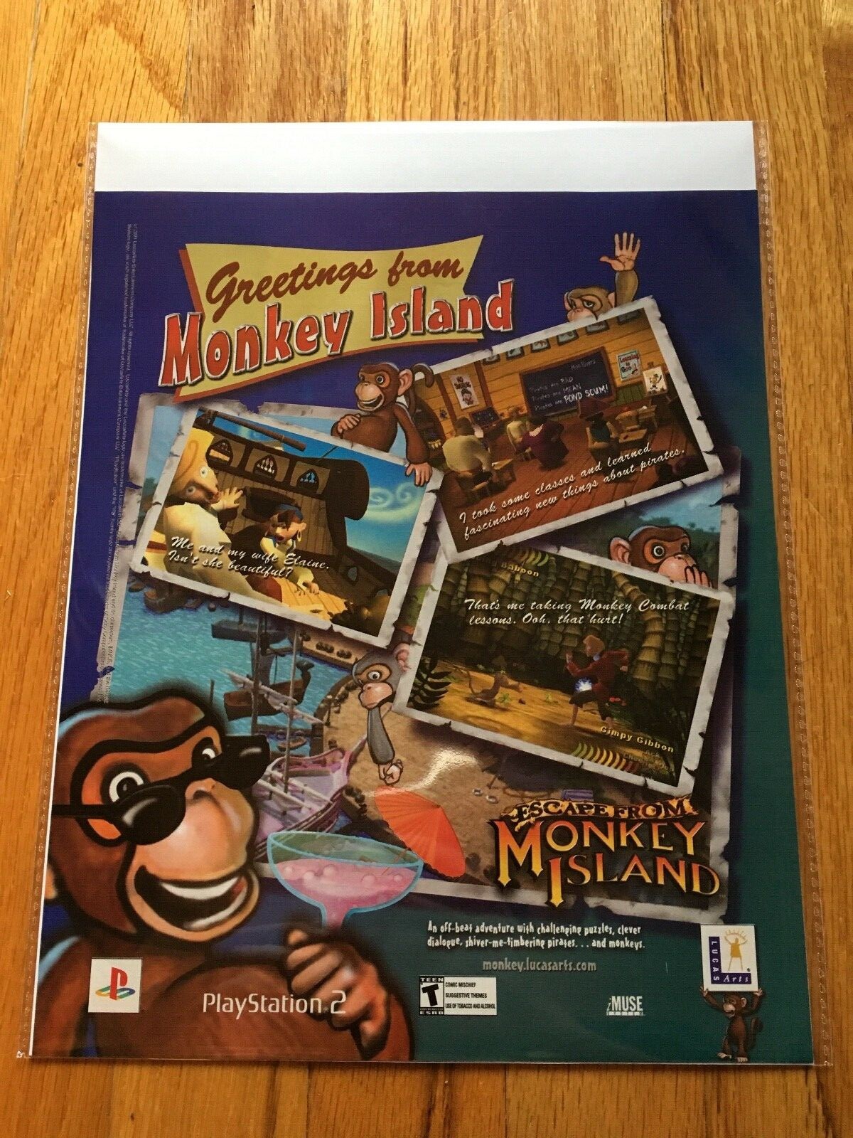Escape from Monkey Island Playstation 2 PS2 Video Game Poster Ad Art ...