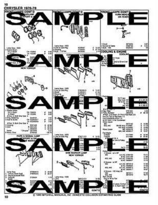 Collision part numbers for 1976-1978 Chrysler Mopar parts book ...