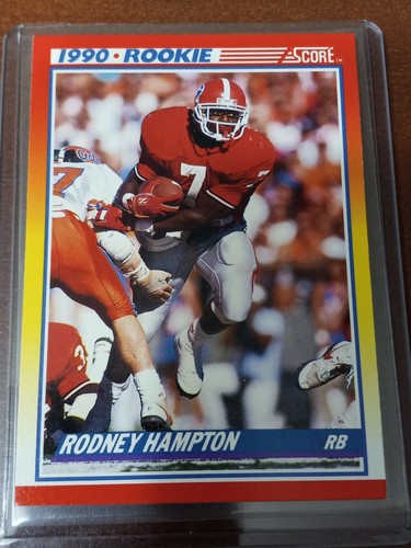 1990 Score Rodney Hampton #307 Rookie RC Giants Georgia | eBay