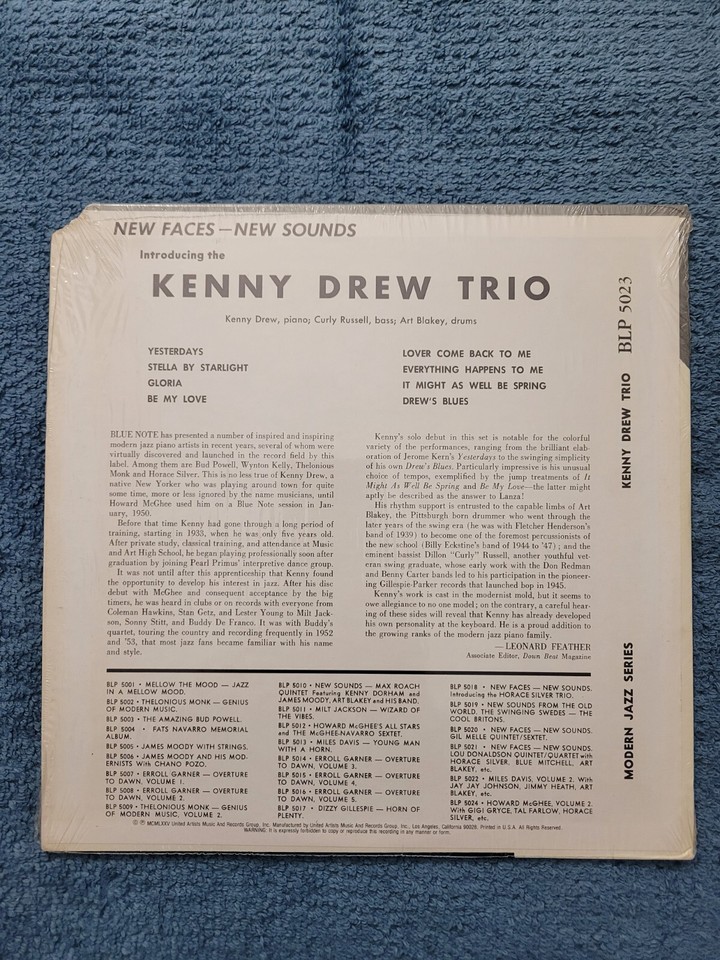 Kenny Drew.Introducing Kenny Drew.United Artist 10" LP BLUE NOTE 5023 ...