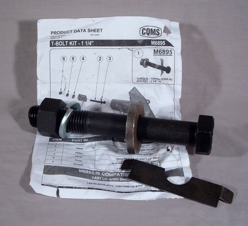 NEW CQMS TRACTOR 1-1/4" CAST LIP WING T-BOLT KIT M6895 | eBay