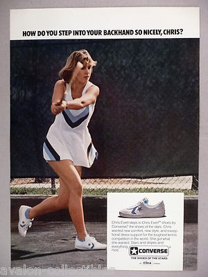 Chris Evert for Converse Sneakers Shoes PRINT AD - 1977 | eBay