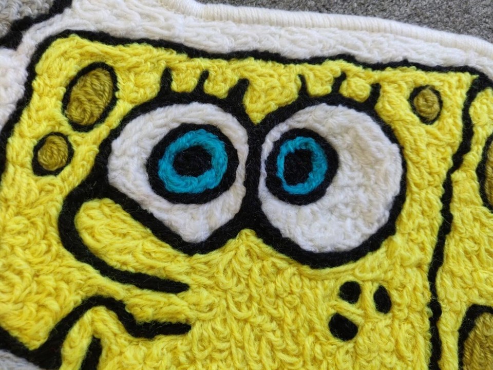 SpongeBob Cartoon Floor Mat Washable Bedroom Area Wool Rugs Living Room ...