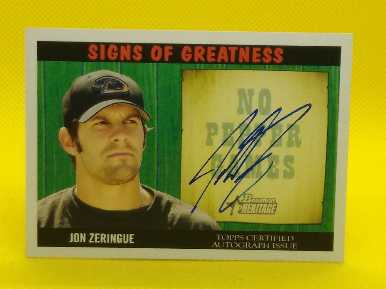 Jon Zeringue 2005 Bowman Heritage Signs of Greatness AUTOGRAPH #SG-JZ ...