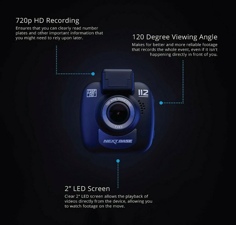 Nextbase 112-Full 720p/30fps, 2.0" LED Screen,HD car Dash Camera-No ...