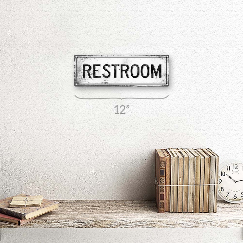 Restroom Metal Sign; Wall Decor for Bath or Laundry | eBay