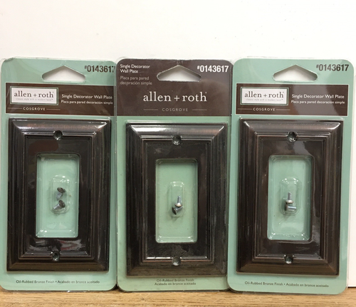 Allen Roth Decorator Wall Plate Switch Cover 0143617 3 Oil Rubbed ...